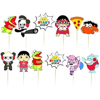 Amazon.com: Ryan’s World Party Pack Tableware Supplies for 16 Guests ...