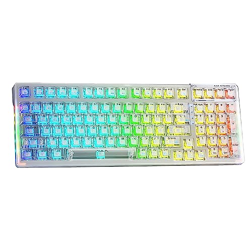 AULA F98 Wireless Mechanical Keyboard with Transparent Keycaps, 99 Keys ...