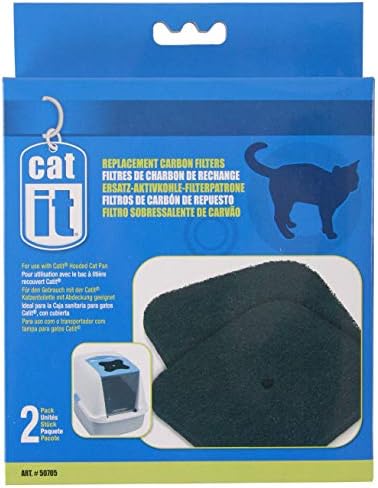 Catit Litter Box Replacement Carbon Filters 2 Pcs, White/Black, 50705 ...