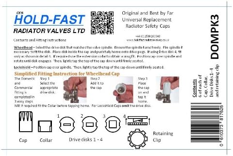 Universal Fitting Replacement Safety Radiator Valve Caps/Tops (6 Pack ...