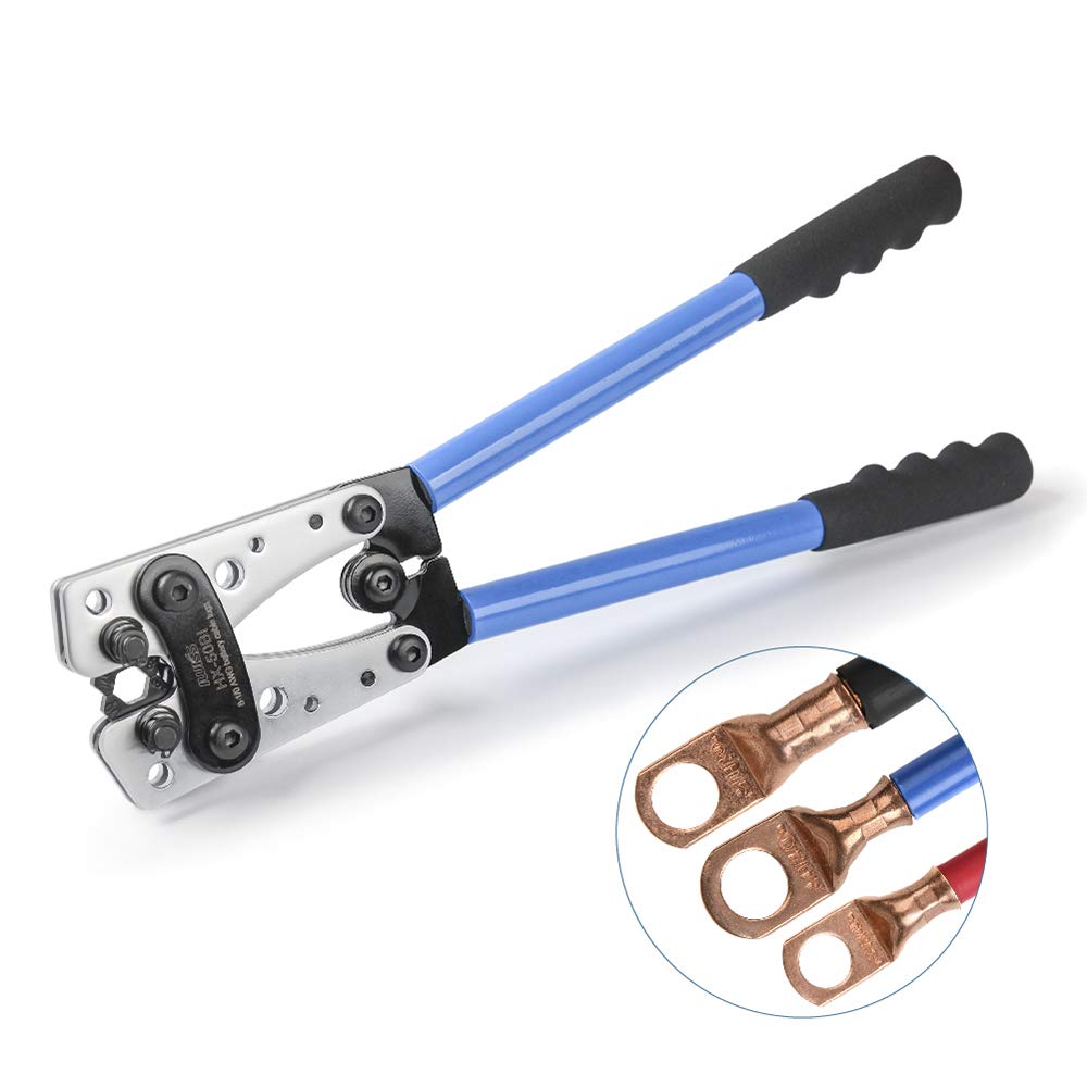 Tools & Hardware IWISS Wire Terminal Crimping Tool AWG 8-1/0 Cable Lug ...