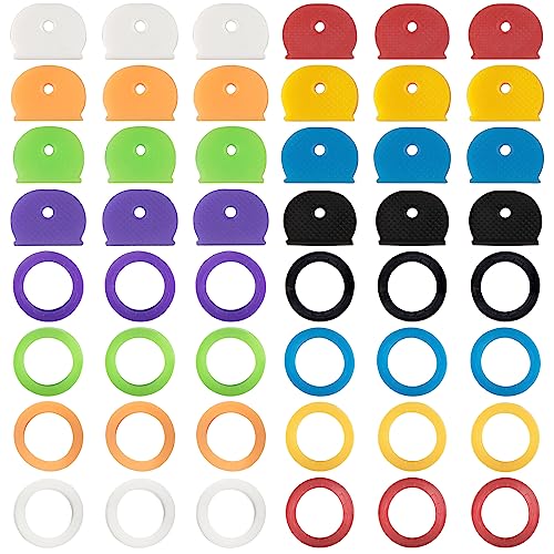 48 Pack Key Covers Caps Tags Set, Key Color Identifiers Coding Label ...