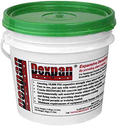 Dexpan Expansive Demolition Grout 11 Lb. Bucket for Rock Breaking ...