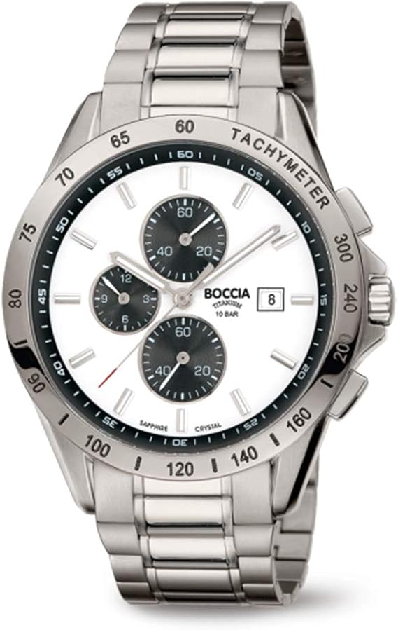 Boccia Mens Chronograph Quartz Watch with Titanium Strap 3751-04 ...