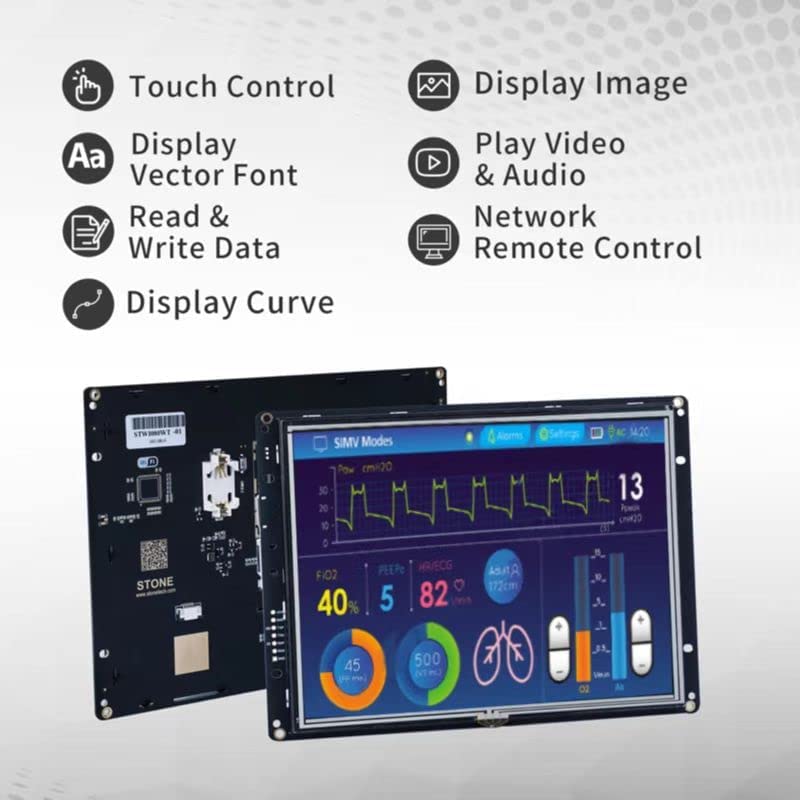 SCBRHMI 8 Inch HMI Smart TFT LCD Display Module With Controller + Program + Touch + UART Serial ...