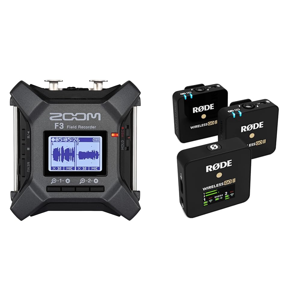 Zoom F3 Professional Field Recorder, 32-bit Float Recording, 2 Channel ...