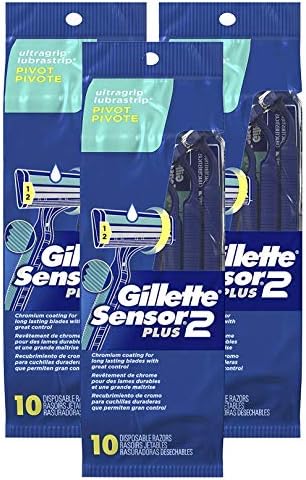 Gillette Sensor2 Plus Pivoting Head Men’s Disposable Razors, 10 Count ...