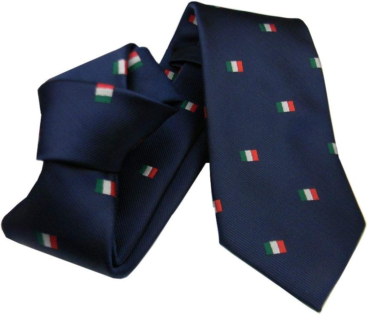 Avantgarde Cravatta bandiera italiana inglese e tedesca blu bandierina ...
