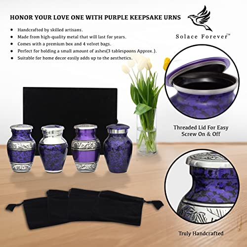 Solace Forever Mini Cremation Keepsake Urns for Human Ashes - Beautiful ...