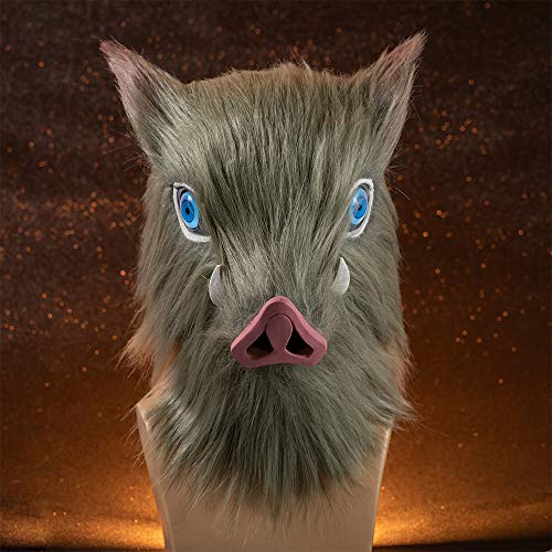 GINLANIME Inosuke Hashibira Mask, Demon Boar Mask Full Head, Grey ...