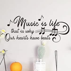 Amazon.com: Music is life that is why our hearts have beats Notes Music ...