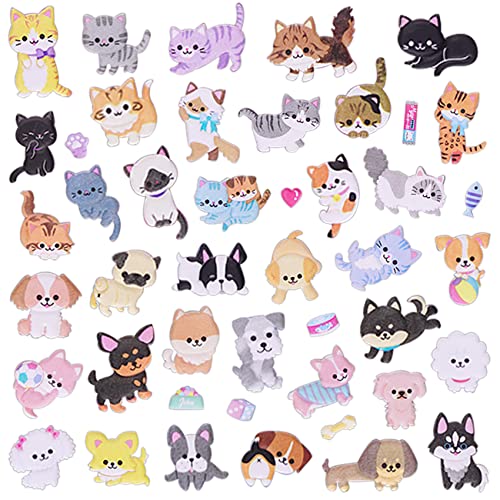 Cats and Dogs Stickers 4 Different Sheets for Kids, 3D Puffy Sticker ...