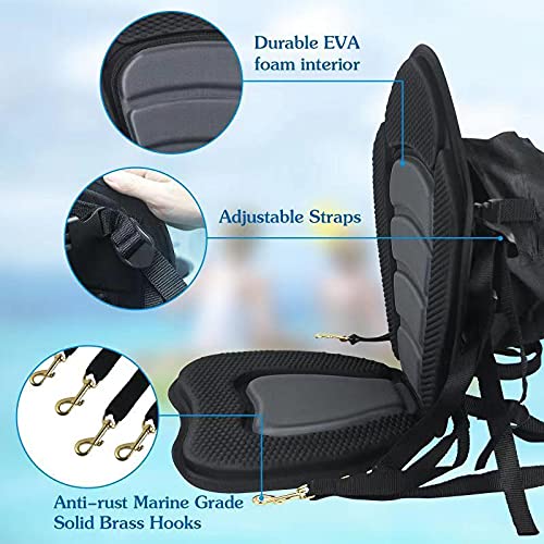 Kayak Seat Deluxe Padded Fishing Boat Seat Deluxe Sit-On-Top Canoe Seat ...
