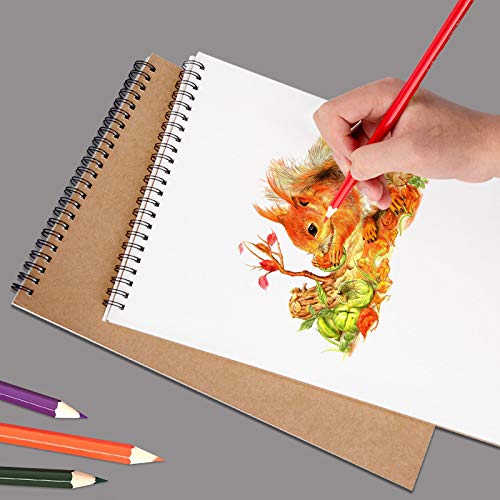 Yordawn A4 Sketchbook, Sketch Book Drawing Pad Paper Art Supplies 60 Pages (30 Sheets) 120gsm ...