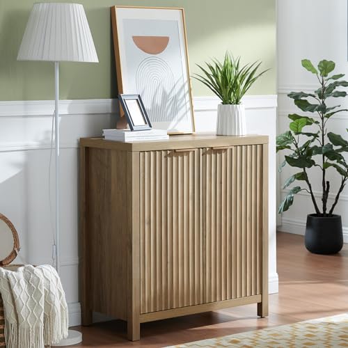 OAKHAM HOME Oxford Storage Cabinet Fluted Sideboard Buffet Cabinet with ...