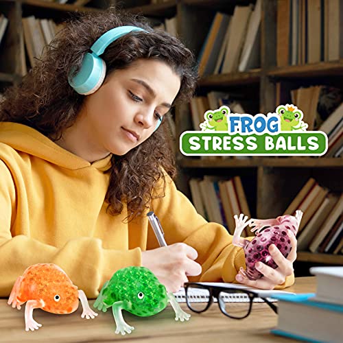 6 Pack Frog Stress Balls for Kids and Adults, Sensory Stress Relief ...