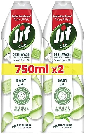 JIF Baby Dishwashing Liquid, Mild on Hands, Aloe Vera & Mineral Salt ...