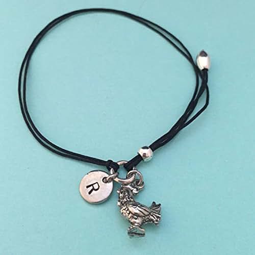 Amazon.com: Chicken cord bracelet, chicken charm bracelet, adjustable ...