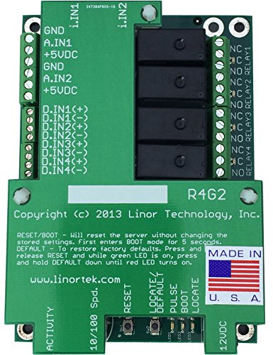 Buy Linortek Fargo G2R4ADI TCP/IP Web Relay Ethernet I/O Remote Controller with Built in Web ...