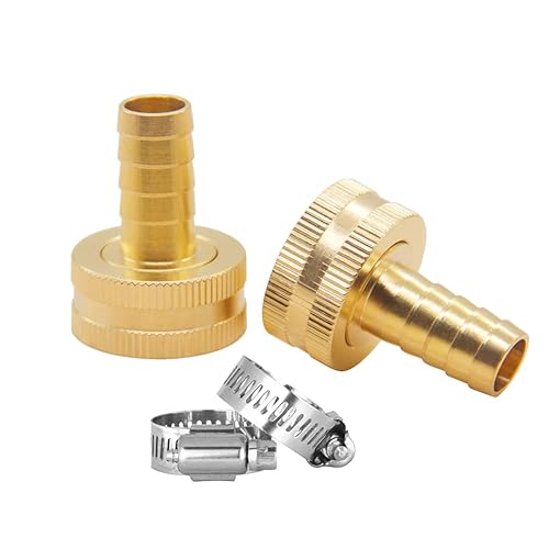 Hooshing 2PCS Garden Hose Connector 1/2" barb x 3/4" Female GHT Thread ...