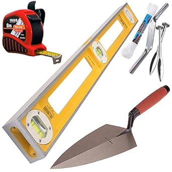 Professional Bricklayers Builders Tool Kit Comprising of 1 Mtr Stabilla Spirit Level ...