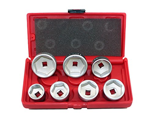 ABN Oil Filter Cap Wrench Metric 7-Piece Socket Set Tool Kit 24mm to ...