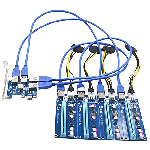 PCIe Splitter, VOZFUN 1 to 4 PCIe Expansion Riser Card X1 External ...