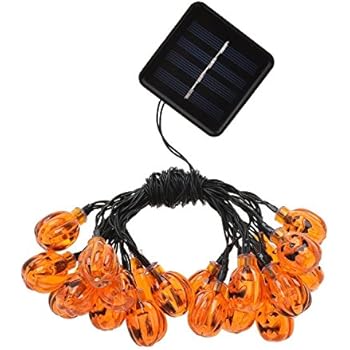 Amazon.com : Halloween Solar String Lights - Glowing Orange Jack O ...