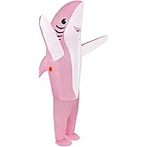 Amazon.com: KMiKE Inflatable Pink Shark Costume for Adult Funny ...