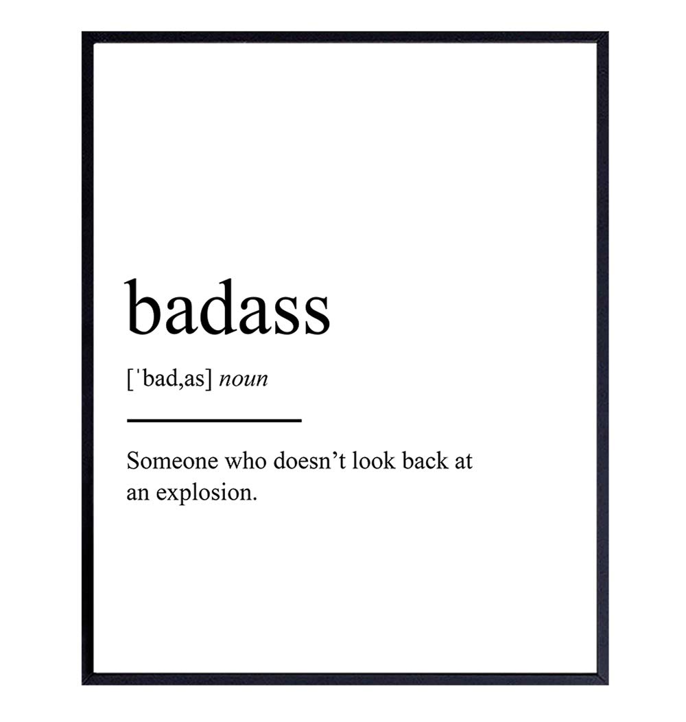Amazon.com: Badass Definition Wall Art, Home Decor - Macho, Tough Guy ...