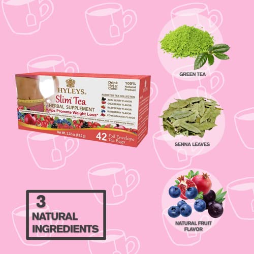 Hyleys Slim Tea 42 Ct Assorted - Weight Loss Herbal Supplement Cleanse ...