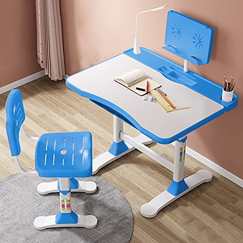 Adjustable Height, Multi-Functional Kids Study Table with Book Holder ...