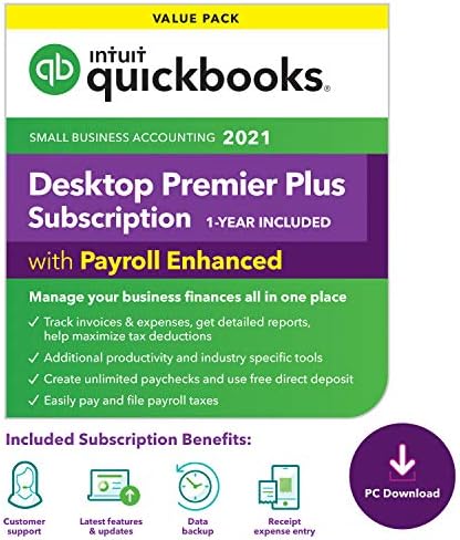 QuickBooks Desktop Premier Plus with Enhanced Payroll 2021 Accounting ...