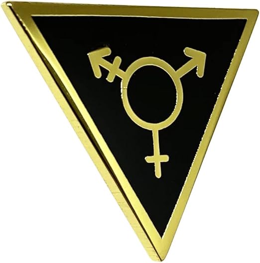 Transgender Symbol Lapel Pin - Triangle Male and Female Enamel Badge ...