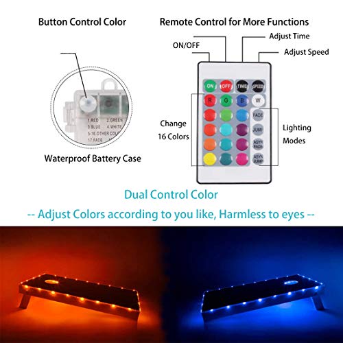 Cornhole Lights, RGB 16 Colors Change LED Cornhole Board Lights for ...