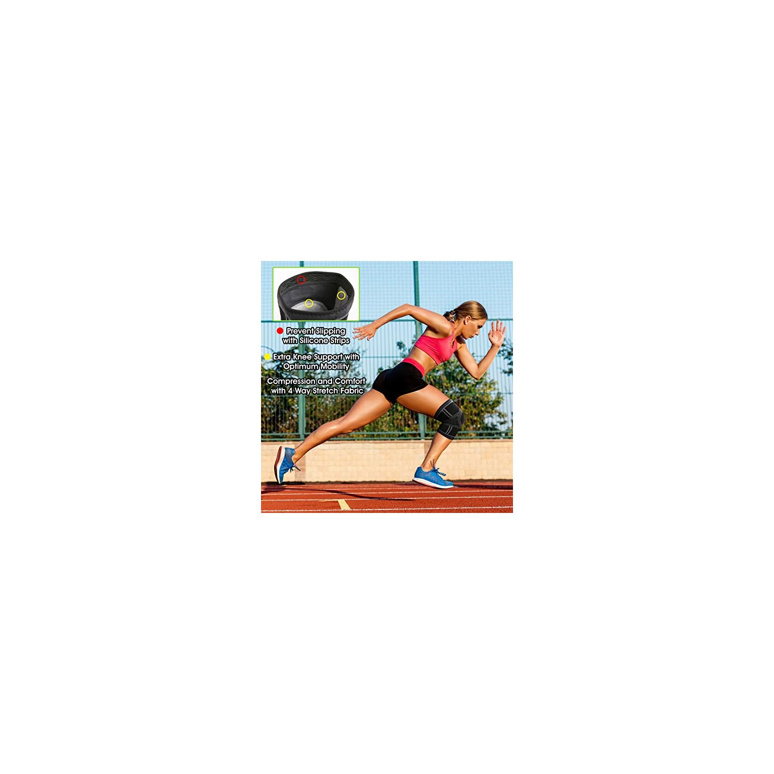 TechWare Pro Knee Compression Sleeve - Knee Braces for Knee Pain. Knee ...