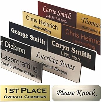 Amazon.com : Custom Name Badges / Name Tags - 1.5" x 3" - Up to three ...