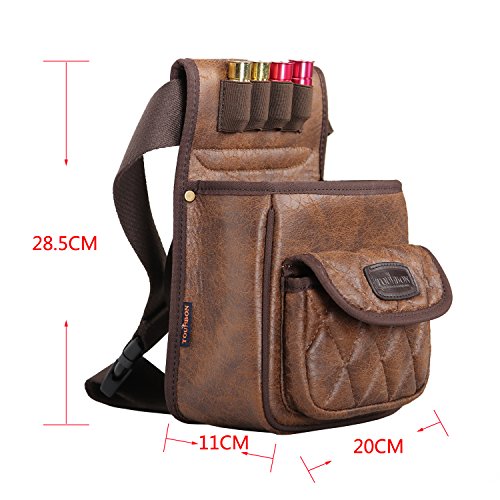 TOURBON Vintage Leather Trap Shooting Bag Ammo Storage Shell Pouch 50 ...