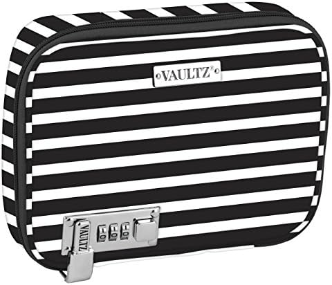 Vaultz Locking Everyday Case for Cosmetics Storage, Black and White ...
