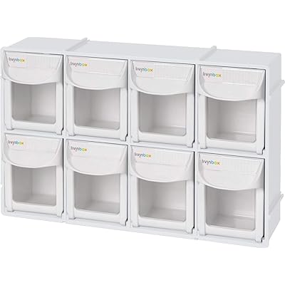 Buy livinbox 8 Drawers Storage Box, 12" Tip Out Bin System Stackable ...