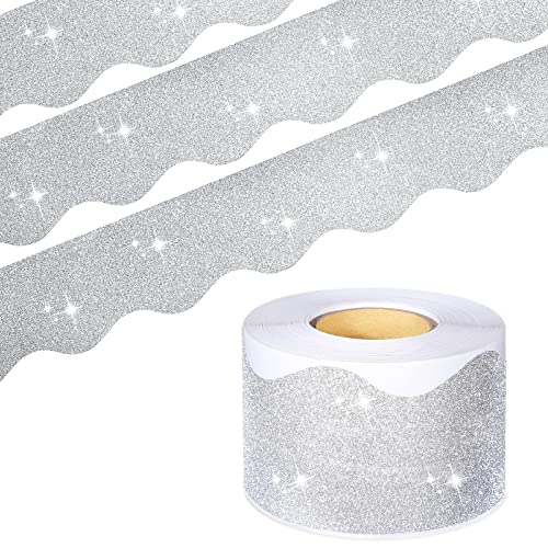 65 Feet Self Adhesive Bulletin Board Borders Glitter Scalloped Borders ...