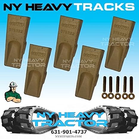 Amazon.com: Caterpillar 6Y3222 Bucket Teeth Set Of 5 J225 Size Cat ...