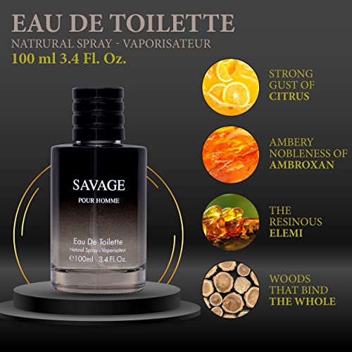 Savage 3.4 Oz Eau De Toilette Spray Refreshing & Warm Masculine Scent ...