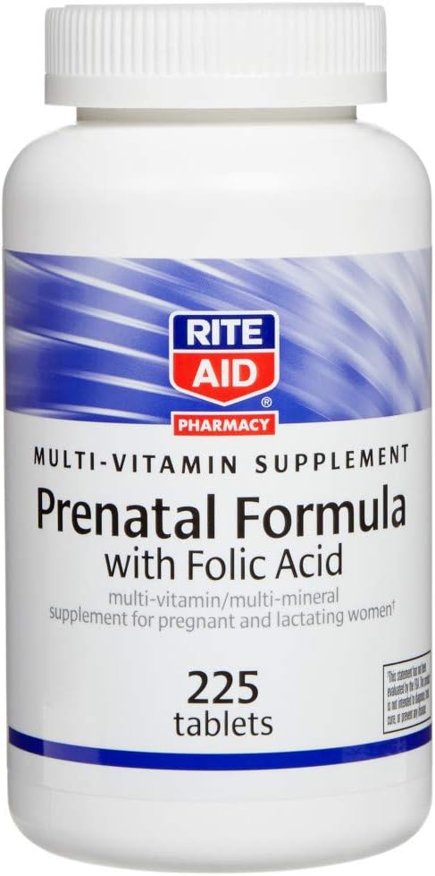 Rite Aid Prenatal Tablets with Folic Acid - 225 Count - DailyNutriPlus LLC