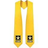 Army Graduation 2 Tone Sash Stole Black w/Old Gold Trim : Clothing ...