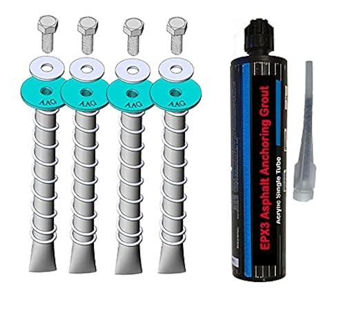BoltHold - eAK-4 Asphalt Anchor & Epoxy Kit - Four 1500lbs. Pull Rated ...