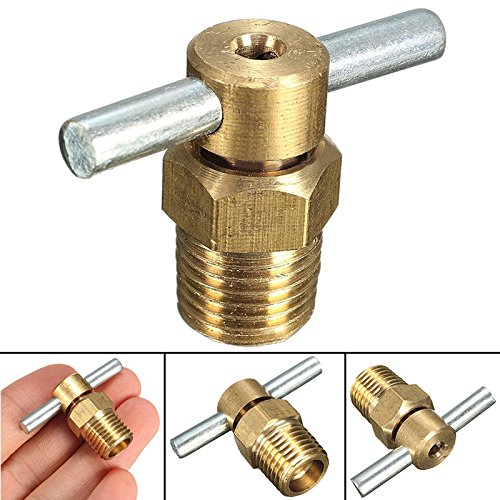Air Compressor PT 3/8" Male Thread Water Drain Valve Brass Tone: Amazon ...