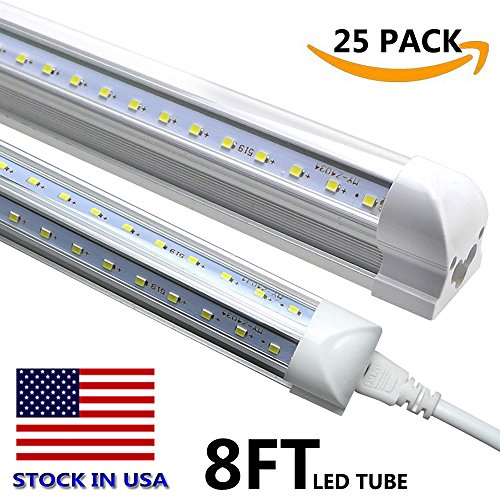 V Shape Integrated LED Tube Light,8 Foot LED Linkable Shop Lights 72W ...