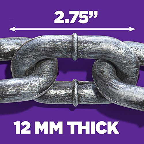 Fake Chain – Halloween Prop Silver & Black 6 Ft. Large Plastic Chain ...