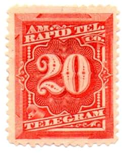 Amazon.com : USA Telegraph Stamp Single 1881 AM Rapid Tel. Telegram ...